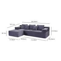 China Italian High Density Sponge Compressed L-Shaped Modular Sectional Sofa Upholstered Living Room Apartment for sale