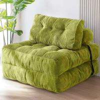 China Single Seat Foldable Sofa Bed Convertible Sleeper Chair Corduroy Sponge 80cm Width Modern Living Room Floor Sofa for sale