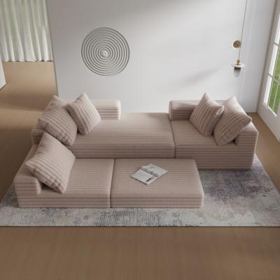 China Modular Compressed Reclining L-Shaped Sectional Sofa Bed with High-Density Sponge Foldable Design for Living Room for sale