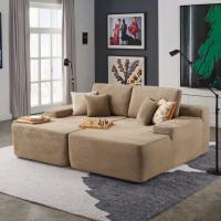 China Compressed Modular Corduroy Sofa Bed 35D Sponge Plush Couch for Apartment Villa Living Room Furniture for sale