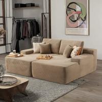China Compressed Modular Corduroy Sofa Bed 35D Sponge Plush Couch for Apartment Villa Living Room Furniture for sale