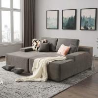 China Compressed Modular Corduroy Sofa Bed 35D Sponge Plush Couch for Apartment Villa Living Room Furniture for sale