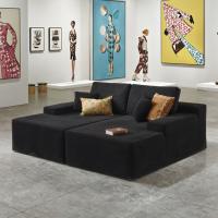 China Compressed Modular Corduroy Sofa Bed 35D Sponge Plush Couch for Apartment Villa Living Room Furniture for sale