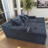 China Modular Corduroy Sofa Bed 35D Sponge Plush Vacuum-Packed Compressed Frameless Couch for Apartment Villa for sale