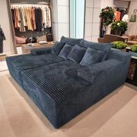 China Modular Corduroy Sofa Bed 35D Sponge Plush Vacuum-Packed Compressed Frameless Couch for Apartment Villa for sale