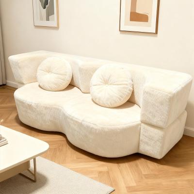 China Vacuum Packed Fabric Compressed Sofa Bed 2-in-1 Convertible Foldable Modern Villa Sofa for Hotel Reception 35D Sponge for sale