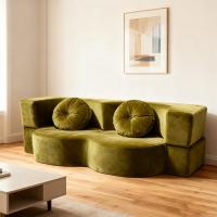 China Vacuum Packed Fabric Compressed Sofa Bed 2-in-1 Convertible Foldable Modern Villa Sofa for Hotel Reception 35D Sponge for sale