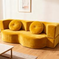 China Vacuum Packed Fabric Compressed Sofa Bed 2-in-1 Convertible Foldable Modern Villa Sofa for Hotel Reception 35D Sponge for sale