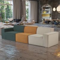 China Multi-Functional Customized Couch Fabric Sets Comfortable Compressed Sofa with Sponge Filling Convertible for Living Room Use for sale