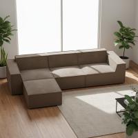China Multi-Functional Customized Couch Fabric Sets Comfortable Compressed Sofa with Sponge Filling Convertible for Living Room Use for sale