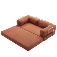 China Modern Compression Sofa Set Removable Fabric 35D Sponge Filled Stainless Steel Legs Living Room Sofa Bed for sale