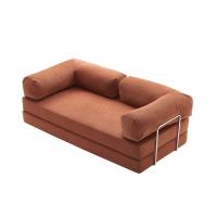 China Modern Compression Sofa Set Removable Fabric 35D Sponge Filled Stainless Steel Legs Living Room Sofa Bed for sale