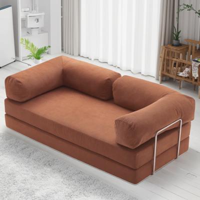 China Modern Compression Sofa Set Removable Fabric 35D Sponge Filled Stainless Steel Legs Living Room Sofa Bed for sale