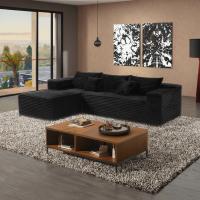 China Compressed L-Shape Modular Sectional Sofa Plush Corduroy Vacuum Packed for Apartment Living Room for sale