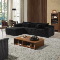 China Compressed L-Shape Modular Sectional Sofa Plush Corduroy Vacuum Packed for Apartment Living Room for sale