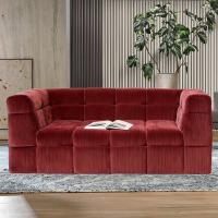 China Modern Two-Seater White Tufted Rectangle Sectional Sofa Compressed Foam Fabric for Office Hotel Villa for sale