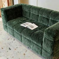 China Modern Two-Seater White Tufted Rectangle Sectional Sofa Compressed Foam Fabric for Office Hotel Villa for sale
