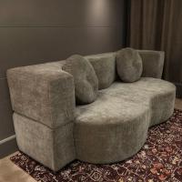 China Modern Style Velvet Integrated Sectional Sofa Bed Comfortable Frameless Compressed Sofa for Apartments Modular Couch Corner Sofa for sale