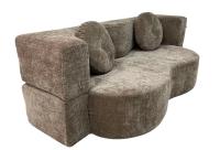 China Modern Style Velvet Integrated Sectional Sofa Bed Comfortable Frameless Compressed Sofa for Apartments Modular Couch Corner Sofa for sale