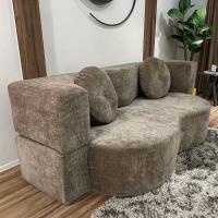 China Modern Style Velvet Integrated Sectional Sofa Bed Comfortable Frameless Compressed Sofa for Apartments Modular Couch Corner Sofa for sale