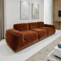 China Modern Luxury Three-Seat Corduroy Fabric Sectional Sofa Custom Home Furniture Living Room for sale