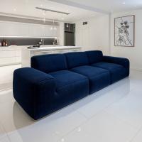 China Modern Luxury Three-Seat Corduroy Fabric Sectional Sofa Custom Home Furniture Living Room for sale