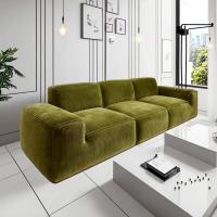 China Modern Luxury Three-Seat Corduroy Fabric Sectional Sofa Custom Home Furniture Living Room for sale