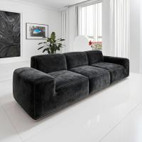 China Modern Luxury Three-Seat Corduroy Fabric Sectional Sofa Custom Home Furniture Living Room for sale