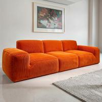 China Modern Luxury Three-Seat Corduroy Fabric Sectional Sofa Custom Home Furniture Living Room for sale