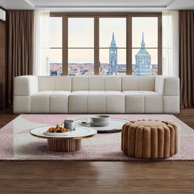 China Luxury Modern Elegant Convertible Fabric Sectional Sofa Bed Set Customized Extendable Vacuum-Sealed Compressed Package Villa for sale