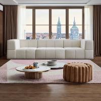 China Luxury Modern Elegant Convertible Fabric Sectional Sofa Bed Set Customized Extendable Vacuum-Sealed Compressed Package Villa for sale