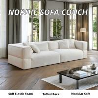 China Customizable Modern White Fabric Frameless Boneless Sofa Modular Compressed Couch for Living Room Villa 2 Seater for sale