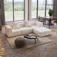 China Customizable L-Shape Extendable Sofa with Vacuum Compression Fabric Sponge 7-30 Days Delivery for sale