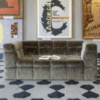 China Customizable Modern White Tufted Rectangle Sofa Compressed Sponge Fabric for Office Living Room Villa School Furniture for sale