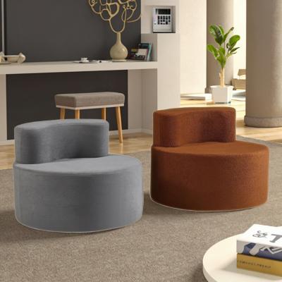 China Modern Single Seat Round Tufted Chesterfield Sofa Fabric Lazy Sofa Bag Balcony Leisure Chair for Bedroom for sale