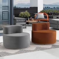 China Modern Single Seat Round Tufted Chesterfield Sofa Fabric Lazy Sofa Bag Balcony Leisure Chair for Bedroom for sale