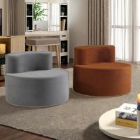 China Modern Single Seat Round Tufted Chesterfield Sofa Fabric Lazy Sofa Bag Balcony Leisure Chair for Bedroom for sale