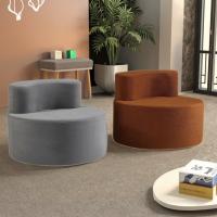 China Modern Single Seat Round Tufted Chesterfield Sofa Fabric Lazy Sofa Bag Balcony Leisure Chair for Bedroom for sale