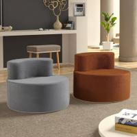 China Modern Single Seat Round Tufted Chesterfield Sofa Fabric Lazy Sofa Bag Balcony Leisure Chair for Bedroom for sale