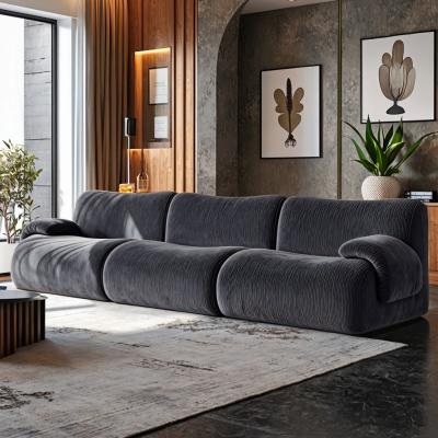 China Customizable Three-Seat Compressed Sofa with Rebonded Foam Filling for Living Room Villa Use for sale