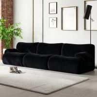 China Customizable Three-Seat Compressed Sofa with Rebonded Foam Filling for Living Room Villa Use for sale