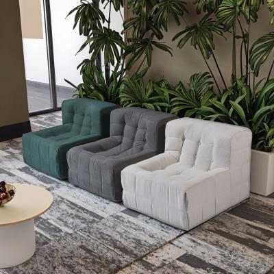 China Customizable Modern Square Single Seat Fabric Sofa with Rebonded Foam Filling Eco-Friendly Durable Living Room for sale