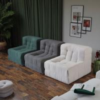 China Customizable Modern Square Single Seat Fabric Sofa with Rebonded Foam Filling Eco-Friendly Durable Living Room for sale