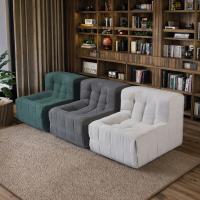 China Customizable Modern Square Single Seat Fabric Sofa with Rebonded Foam Filling Eco-Friendly Durable Living Room for sale