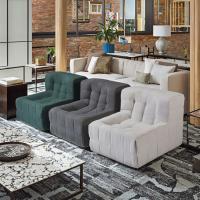 China Customizable Modern Square Single Seat Fabric Sofa with Rebonded Foam Filling Eco-Friendly Durable Living Room for sale