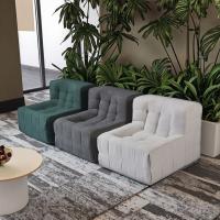 China Customizable Modern Square Single Seat Fabric Sofa with Rebonded Foam Filling Eco-Friendly Durable Living Room for sale