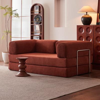 China Retro Corduroy Straight Row Sectional Sofa Set Vacuum Compressed Fabric Sponge Filling 7-30 Days Delivery for sale