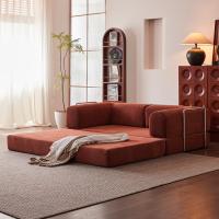 China Retro Corduroy Straight Row Sectional Sofa Set Vacuum Compressed Fabric Sponge Filling 7-30 Days Delivery for sale