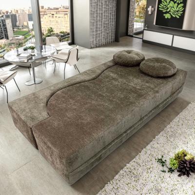 China Modern Compressed Sectional Sofa Bed Folding Reclining Couch for Villa Living Room Fabric Sponge for sale