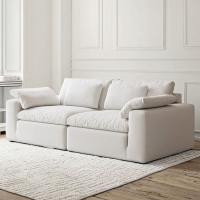 China Modern Rectangle Compressed Fabric Sofa Modular Sectional Double Seat Cloud Couch for Villa Apartment for sale